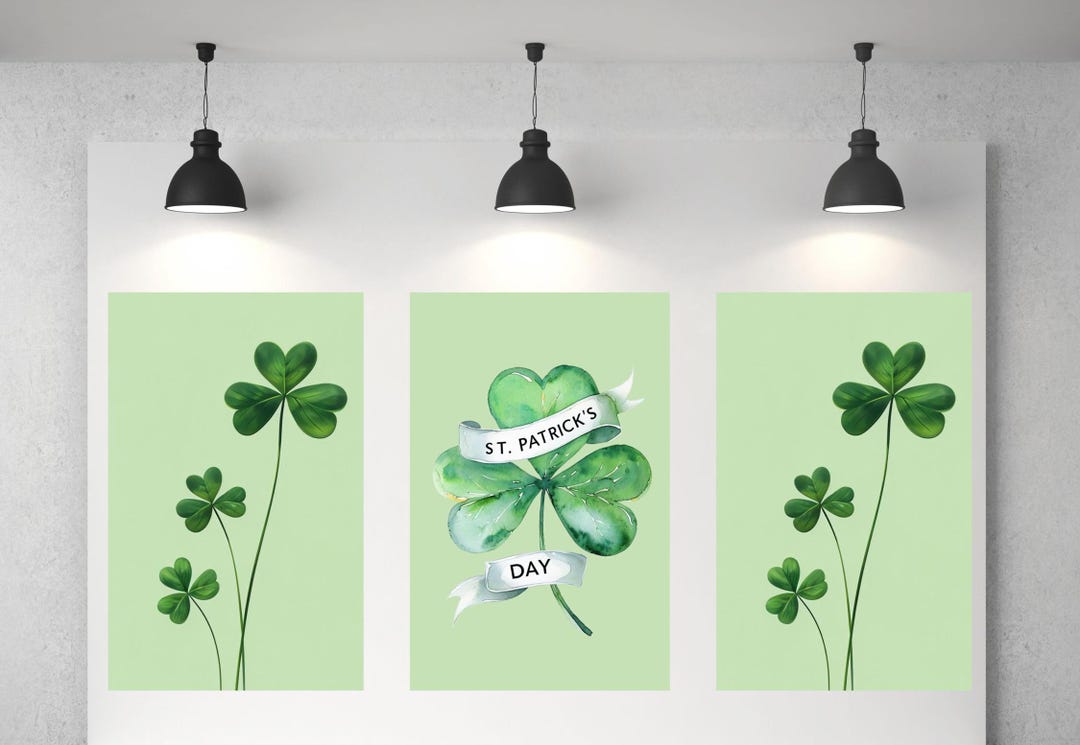 3 Piece Wall Art St Patricks Day Digital Item, 3 Panel Wall Art Digital ...