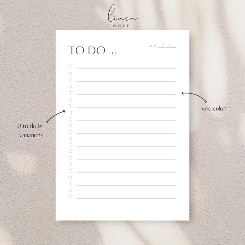 Minimalist to Do List | 3 Variations | Printable - Etsy