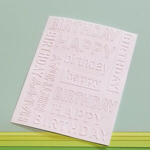 10 Embossed Happy Birthday Card Toppers: Scrapbooking Card Fronts - Etsy