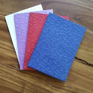 10 Embossed Cardstock Music Background Sheets | Embossed Card Front ...