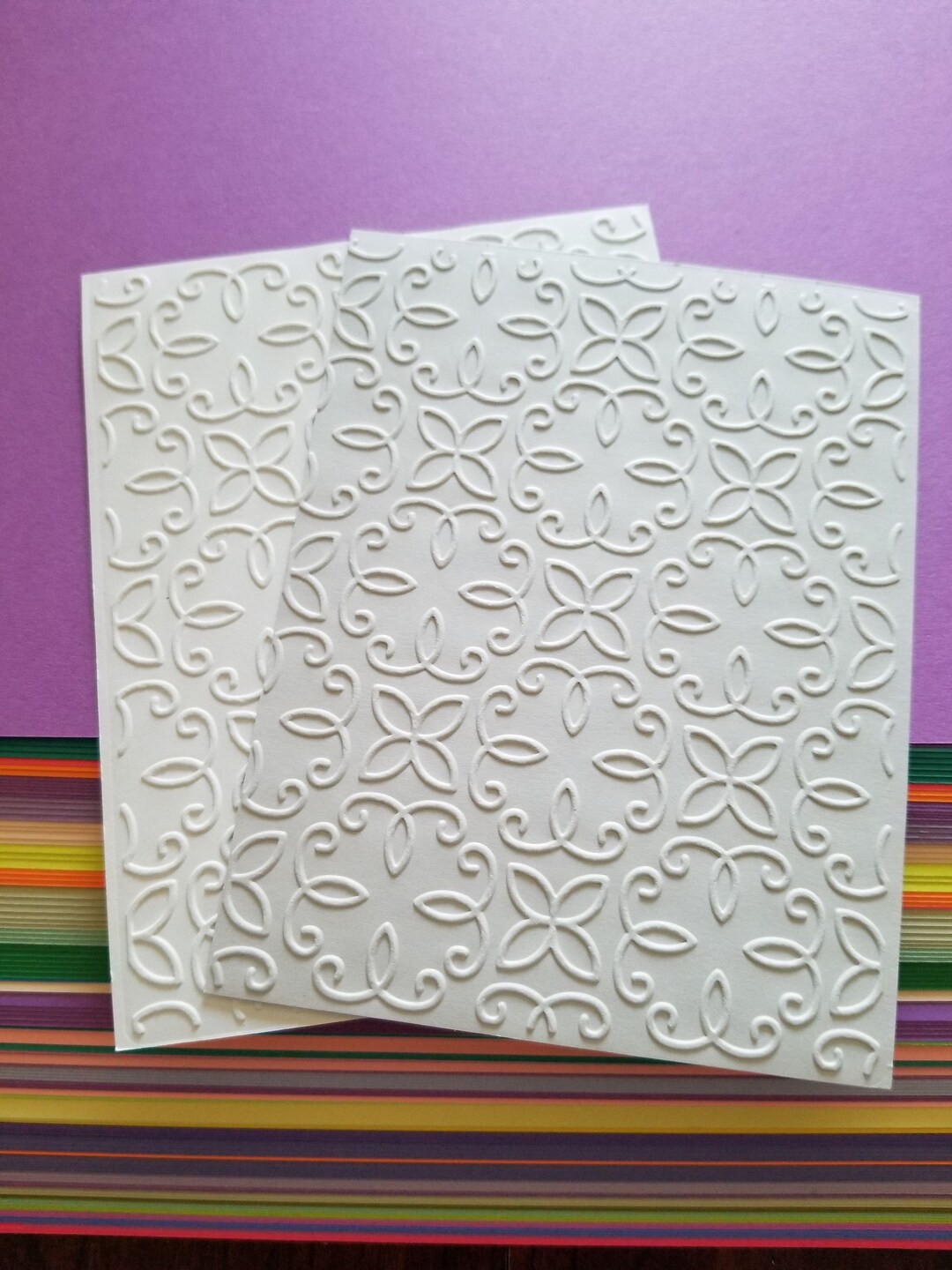 10 Embossed Background Cardstock Junk Journal Embossed Paper - Etsy