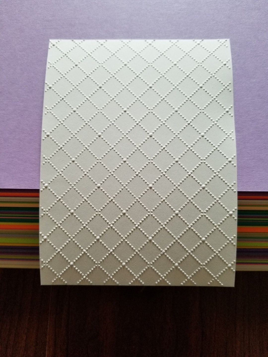 10 Embossed Diamond Pattern Cardstock Background Sheets | Embossed Card ...