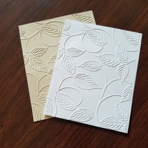 10 Embossed Leaf Background Cardstock Papers, Junk Journal Embossed ...