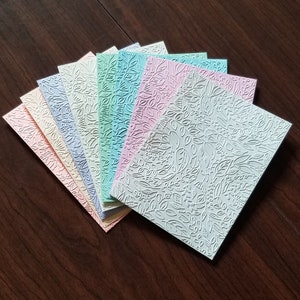 10 Pastel Embossed Flower Background Cardstock, Junk Journal Embossed ...