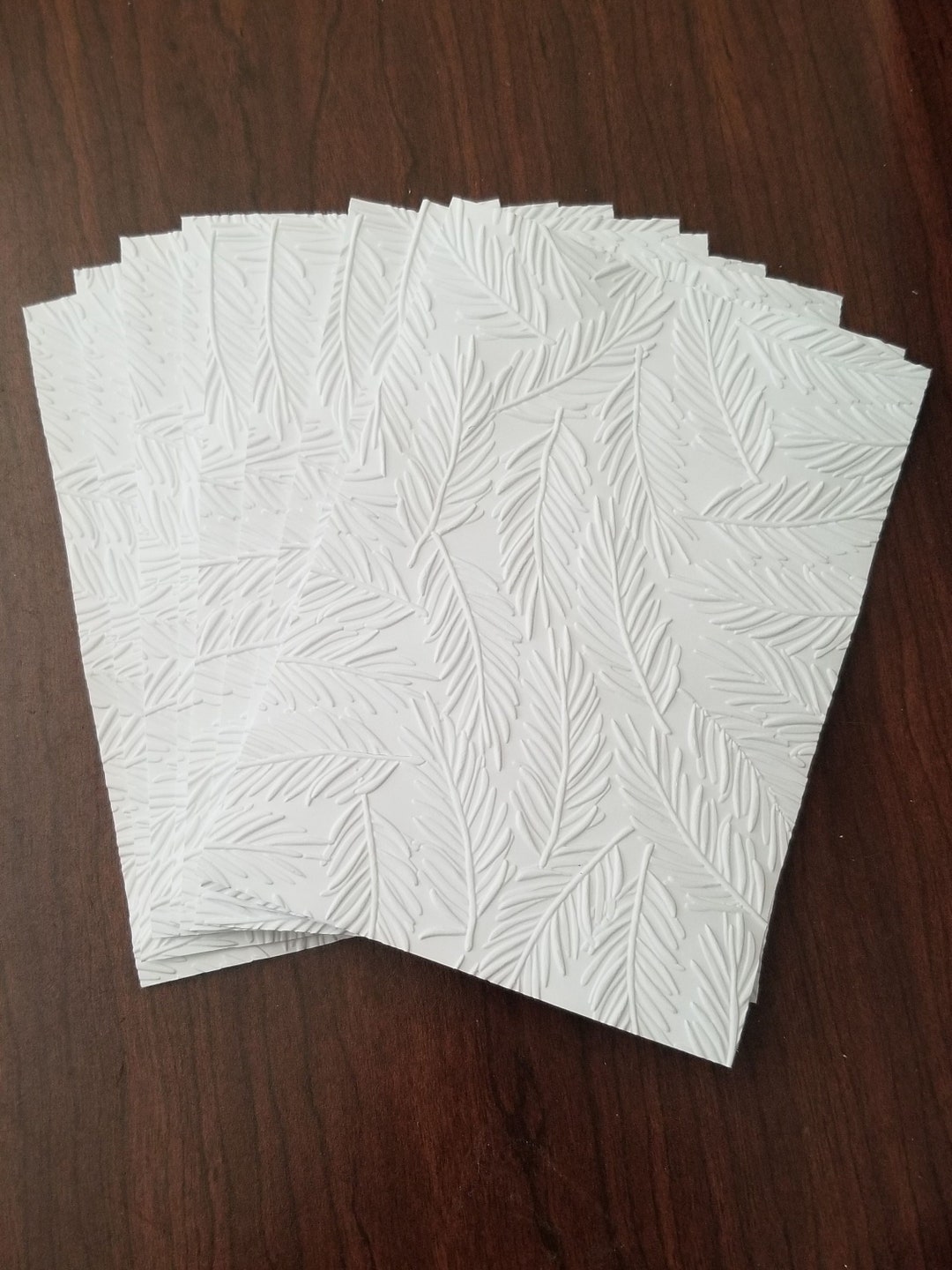 10 Embossed Leaf Background Cardstock, Journal Embossed Paper, Heart ...