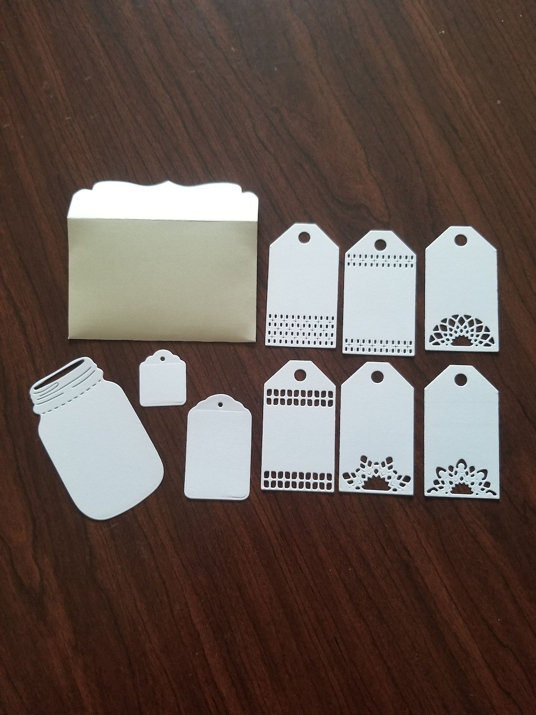10 Piece Set Mini Die Cut Tags and Envelope - Etsy