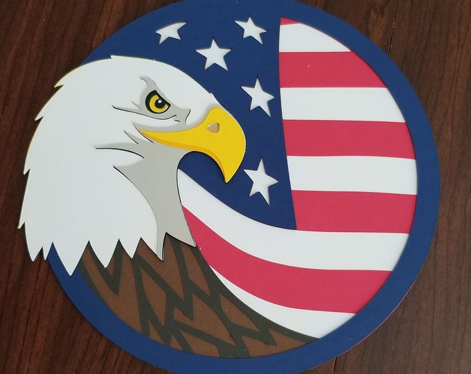Die Cut Paper Eagle Scene | Patriotic Die Cuts | Americana Ephemera for ...