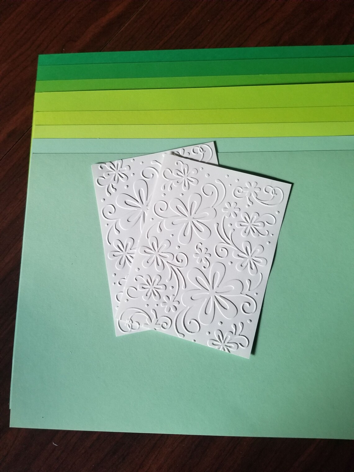 12 Embossed Cardstock Flower Background Sheets | Embossed Card Front ...