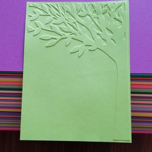 10 Embossed Cardstock Tree | Embossed Card Front Topper - Etsy
