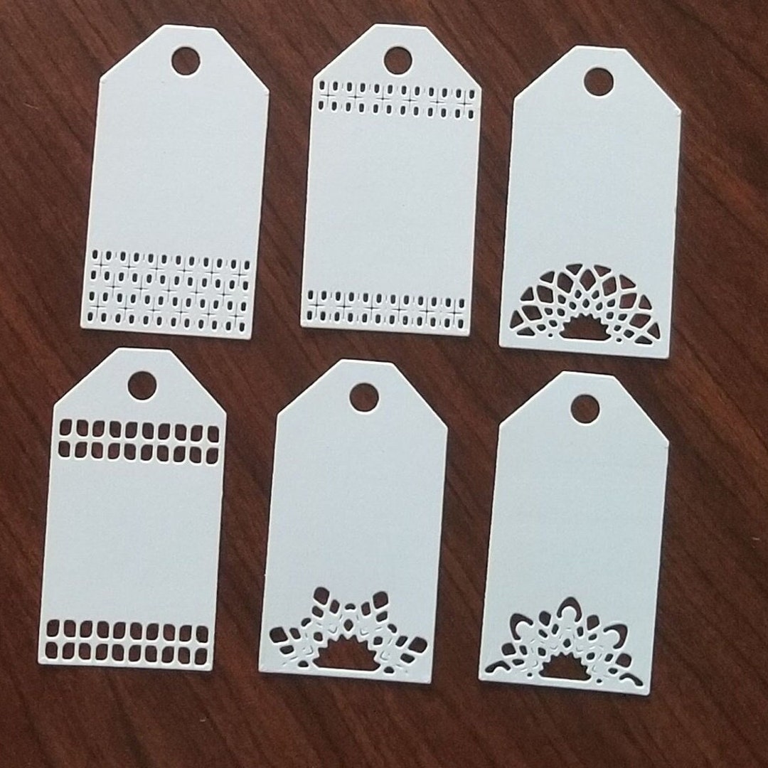 12 Piece Set Mini Die Cut Tags - Etsy