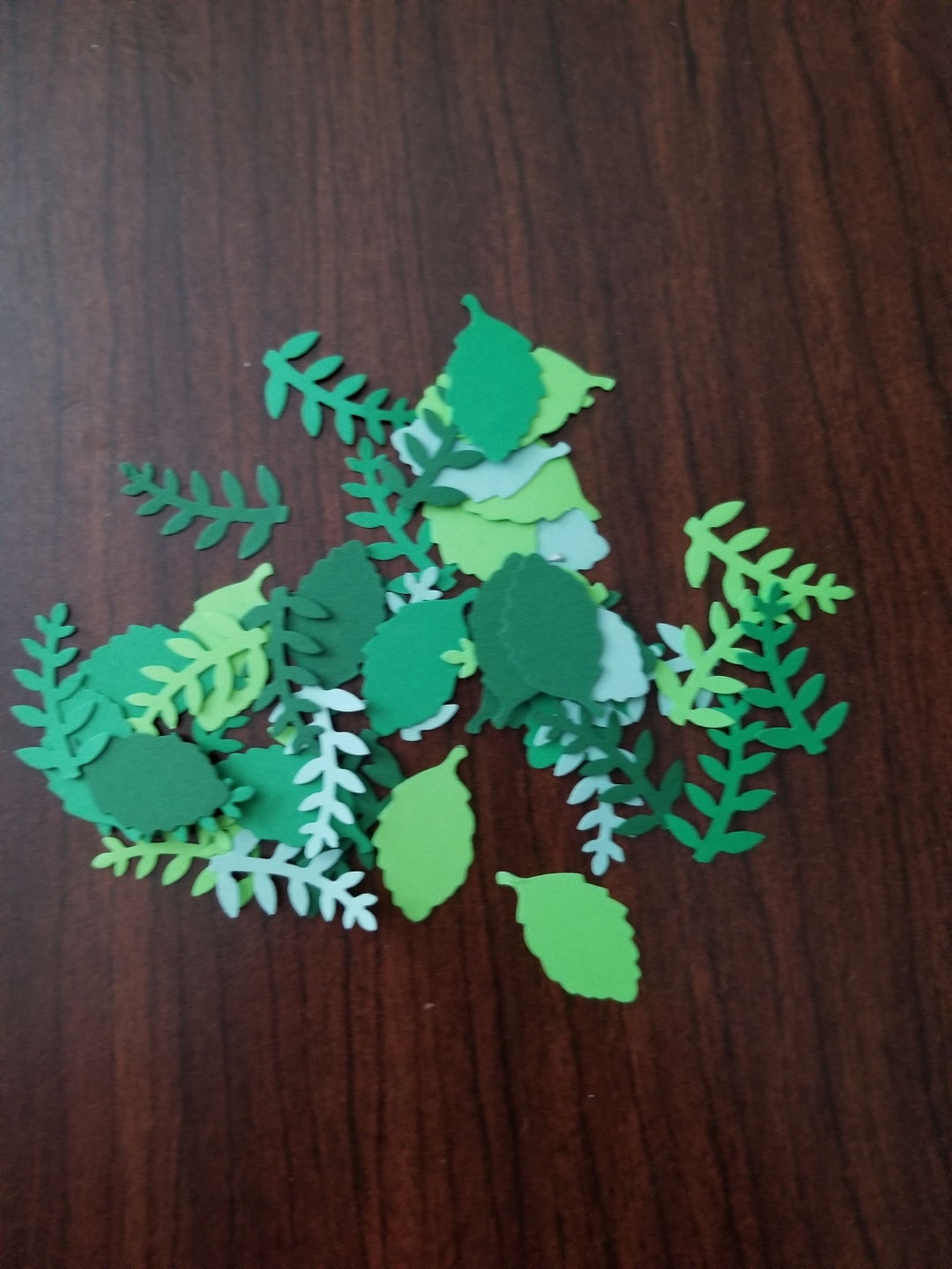 50 Pc. Green Leaf Variety Die Cut Shape Set for Crafts, Junk Journals ...