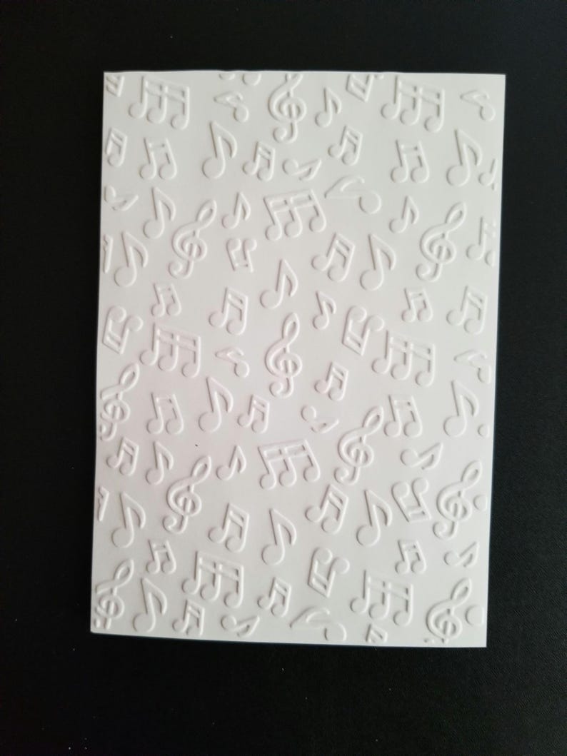 12 Embossed Cardstock Music Background Sheets | Embossed Card Front ...