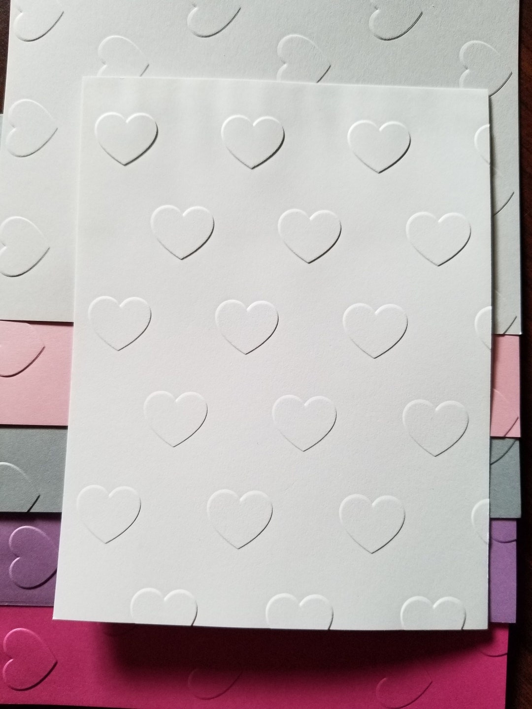10 Embossed Heart Background Cardstock Journal Embossed - Etsy