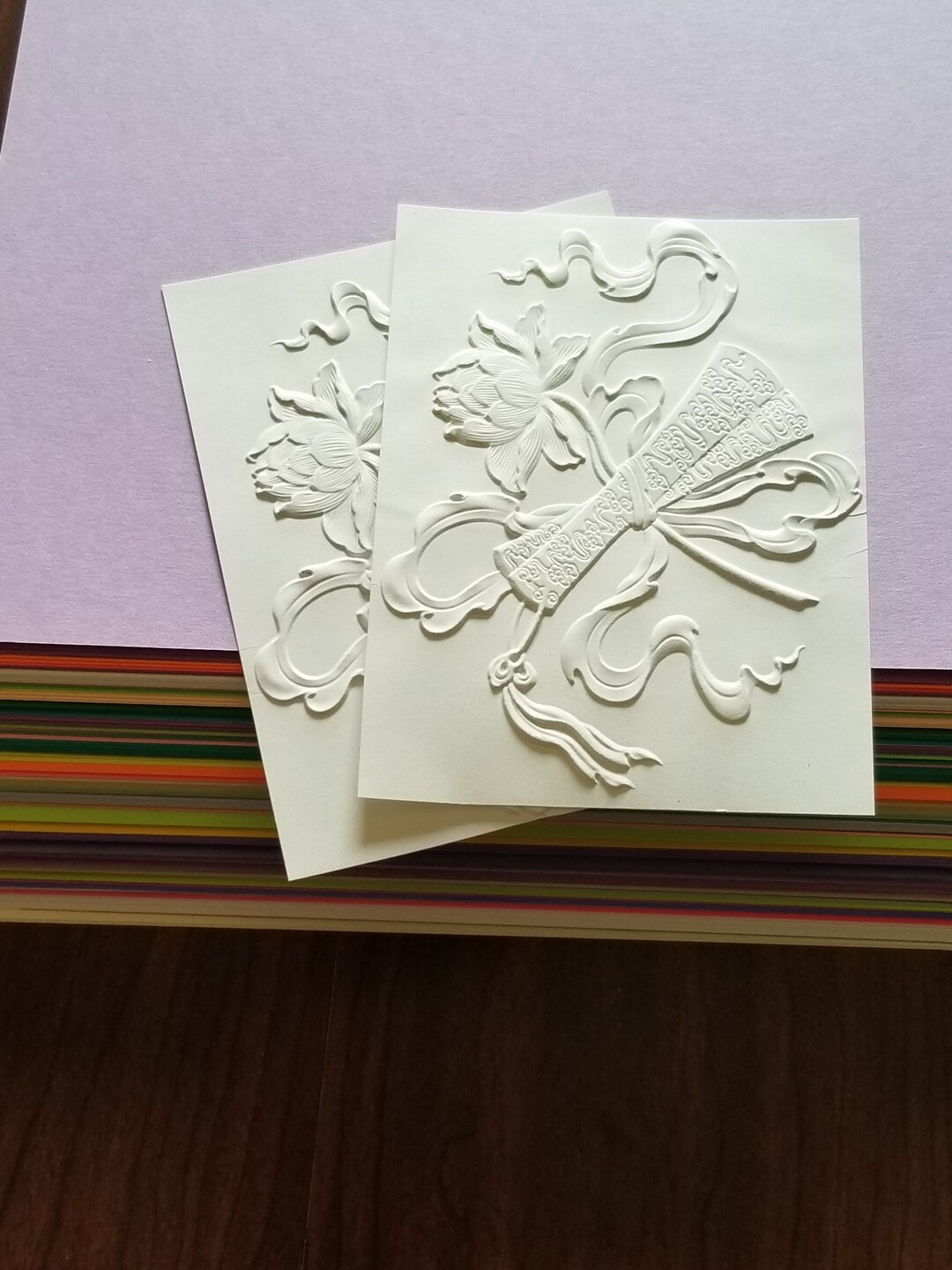 10 Embossed Cardstock Background Sheets | Embossed Card Front Topper ...