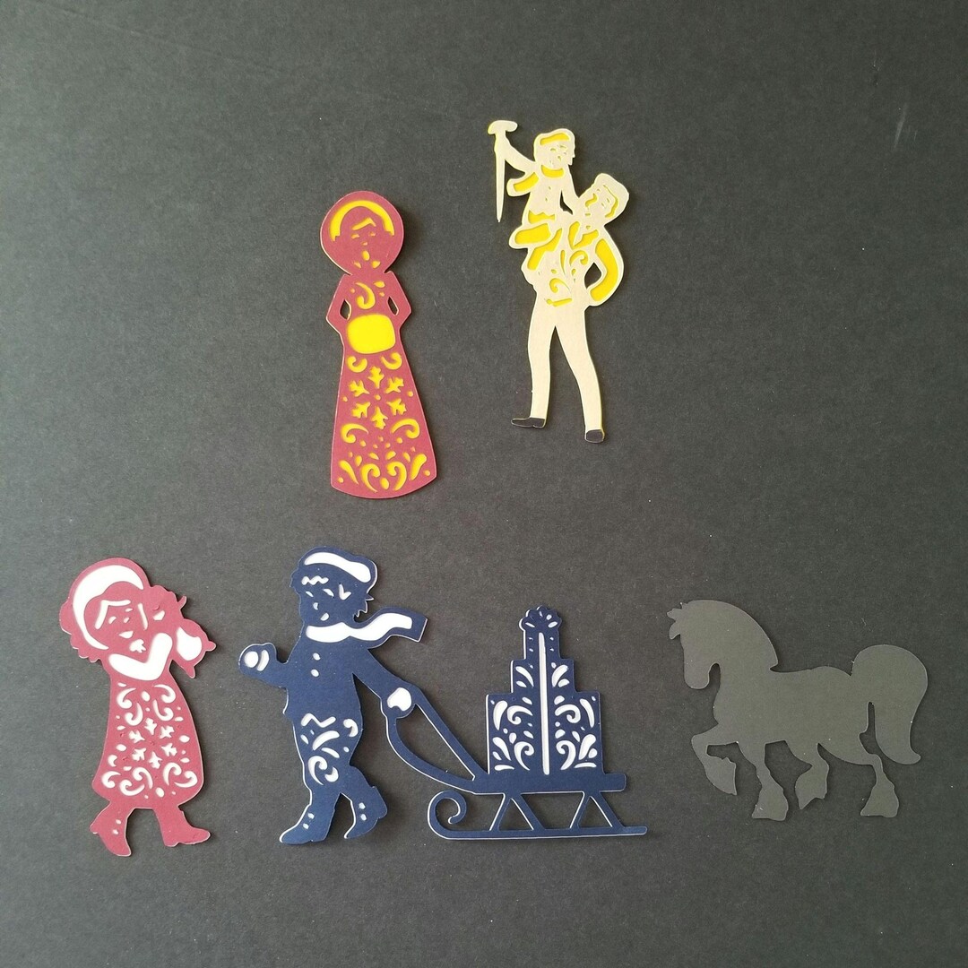 10 Pc 4 Scrooge Themed Christmas Die Cut Set Silhouette for Card Making ...