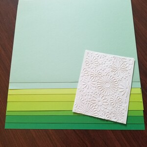 10 Embossed Cardstock Flower Background Sheets Embossed Card Front ...