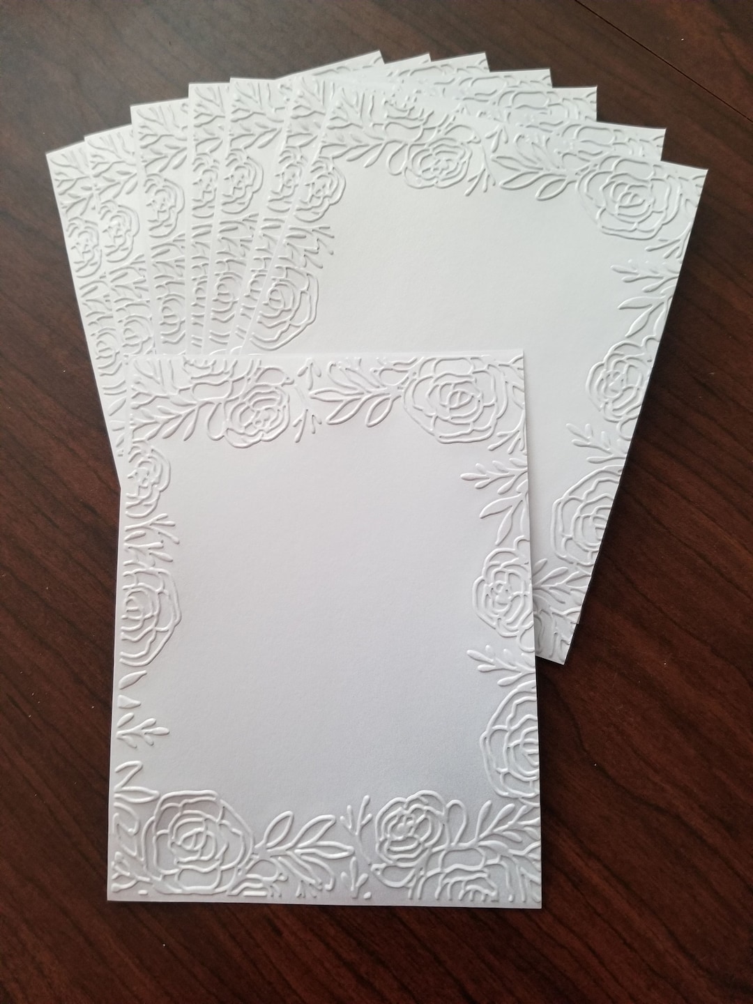 10 Embossed Cardstock Floral Frame Background | Embossed Card Front ...