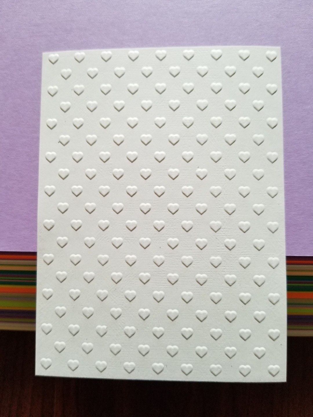 12 Mini Heart Embossed Cardstock Background Sheets | Embossed Card ...
