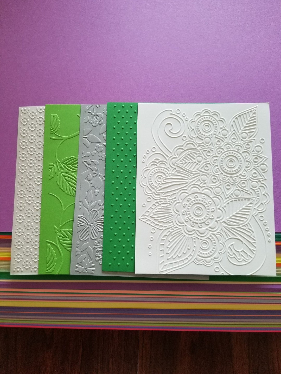 10 Embossed Cardstock Paper Backgrounds, Junk Journal Embossed Papers ...