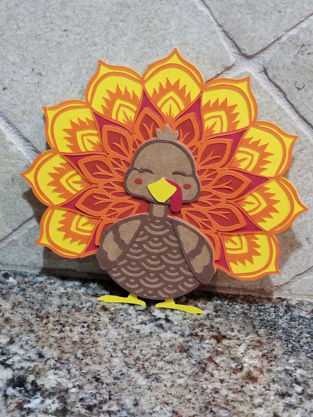 Turkey Paper Lace Die Cut - Handmade 5" - 10" Turkeys, Bulletin Board ...