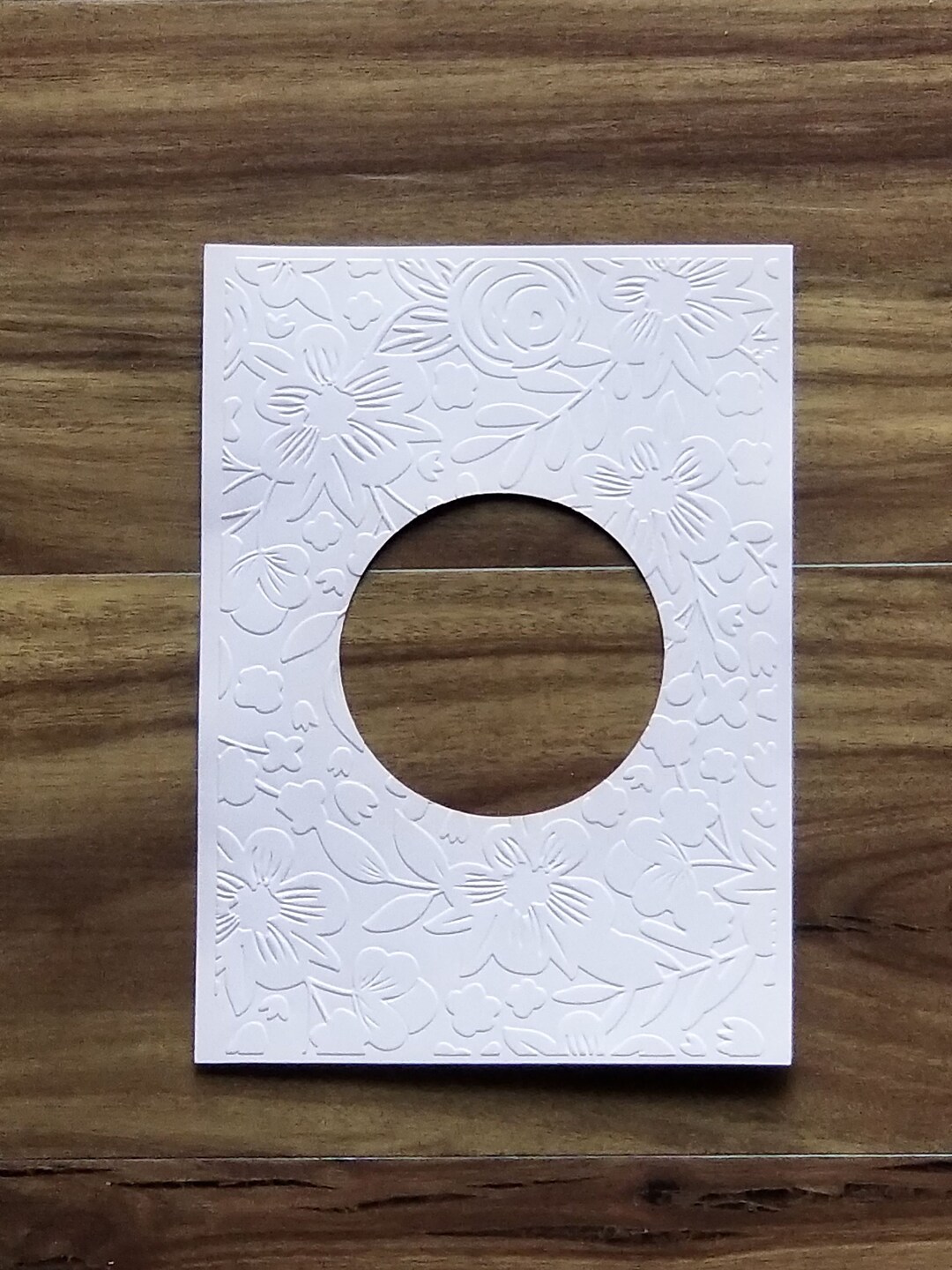 12 Embossed Cardstock Flower Background Sheets With Center Cut Window ...