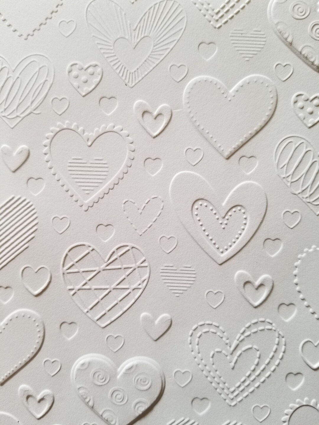 10 Embossed Heart Background Cardstock, Journal Embossed Paper, Heart ...