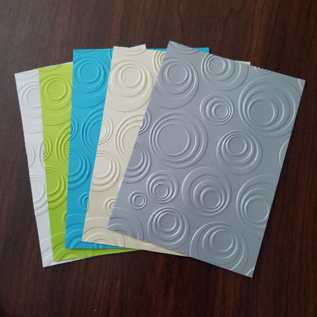 10 Embossed Circle 5x7 or 4x6 Cardstock Backgrounds, Toppers and Card ...