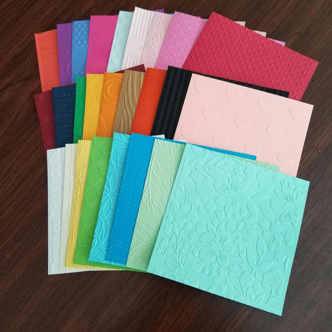 Embossed Cardstock Paper Set: 5x5 Scrapbook & Junk Journal - Etsy