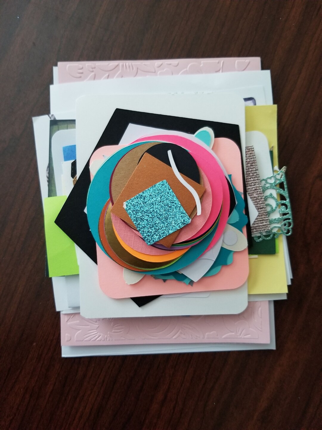 Grab Bag 100 Piece Scrap Paper Pack Variety Bag of Paper Crafts for ...