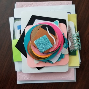 Grab Bag 100 Piece Scrap Paper Pack Variety Bag of Paper Crafts for ...