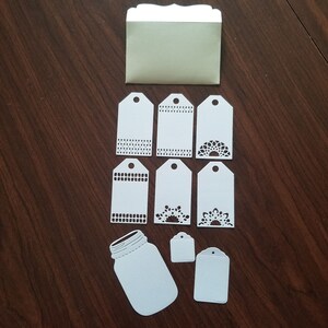10 Piece Set Mini Die Cut Tags and Envelope - Etsy