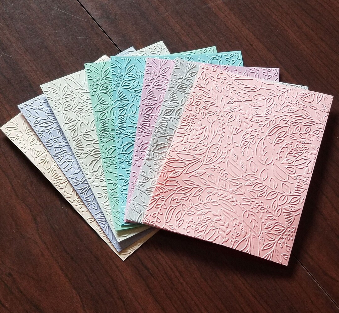10 Pastel Embossed Flower Background Cardstock, Junk Journal Embossed ...