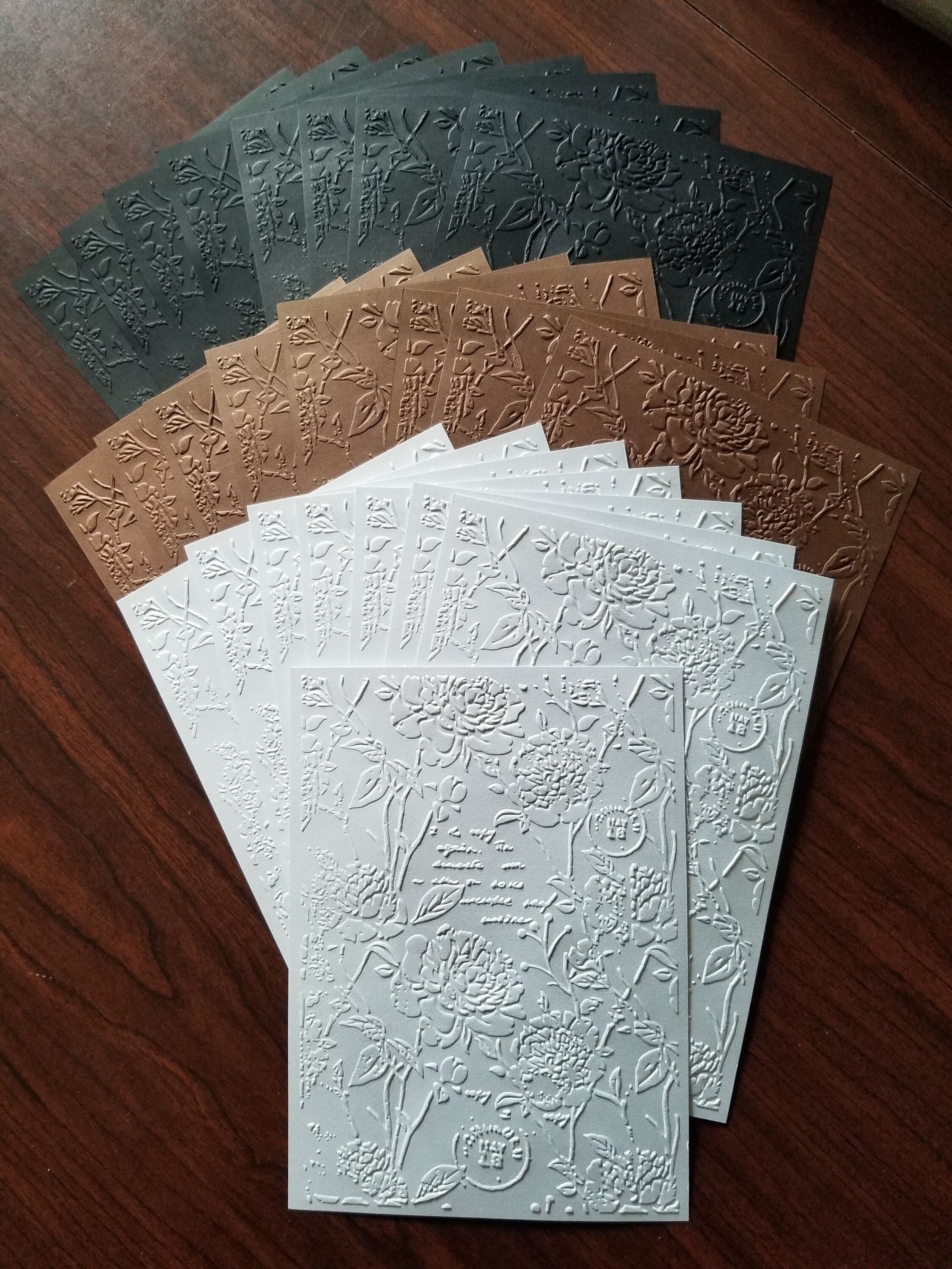 10 Embossed Floral Cardstock Backgrounds - Etsy