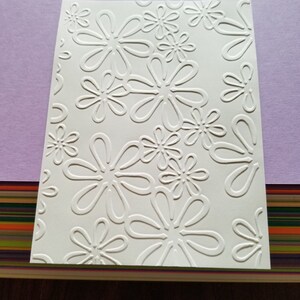 12 Embossed Cardstock Flower Background Sheets | Embossed Card Front ...