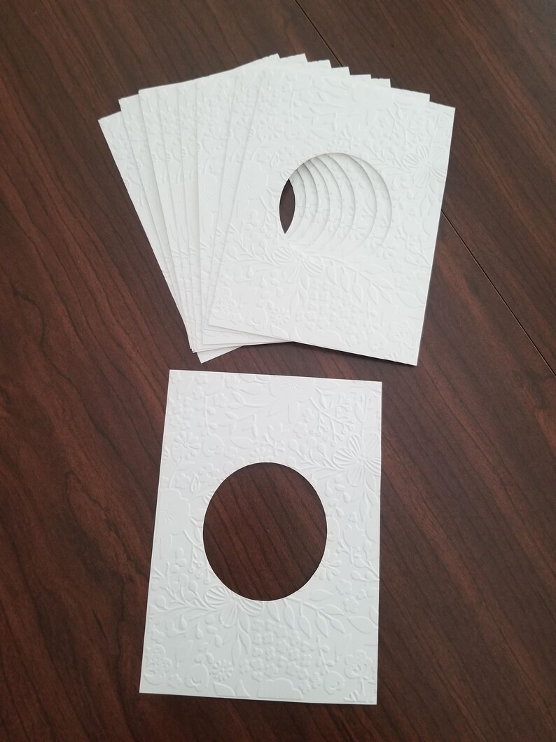 12 Embossed Cardstock Flower Background Sheets With Center Cut Window ...