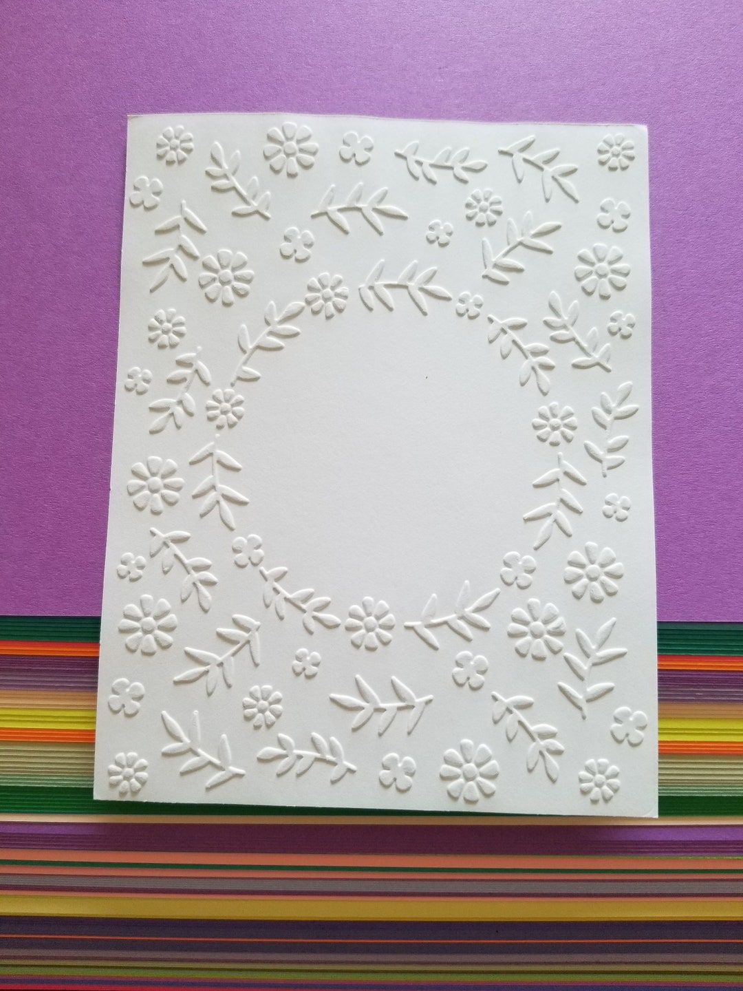 10 Embossed Flower Background Cardstock, Junk Journal Embossed Paper ...