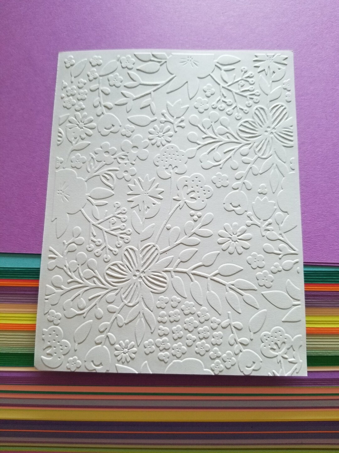 Embossed Floral Cardstock: Scrapbook & Junk Journal Paper (set of 12 ...