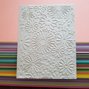 10 Embossed Cardstock Flower Background Sheets Embossed Card Front ...