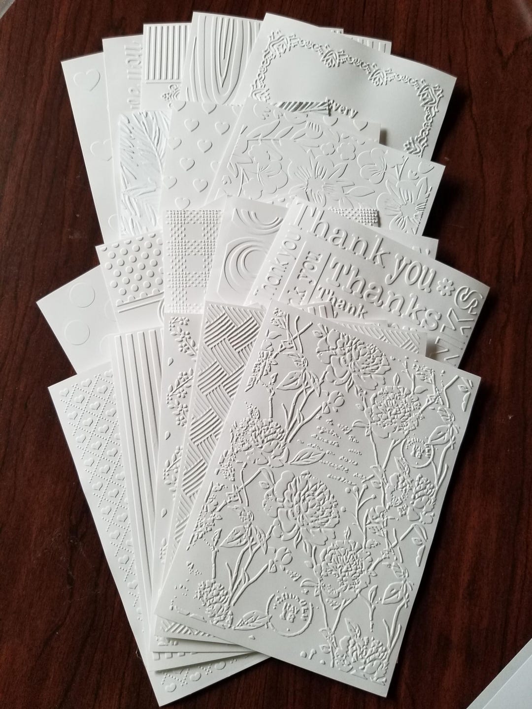 5x7 Variety Set of 18 Embossed Cardstock Papers, Embossed Backgrounds ...