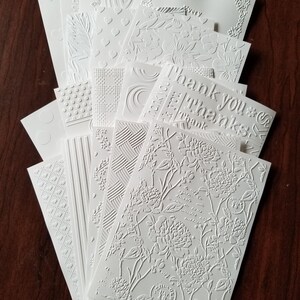 5x7 Variety Set of 18 Embossed Cardstock Papers, Embossed Backgrounds ...