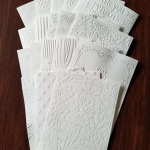 5x7 Variety Set of 18 Embossed Cardstock Papers, Embossed Backgrounds ...