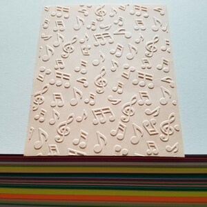 10 Embossed Cardstock Music Background Sheets | Embossed Card Front ...