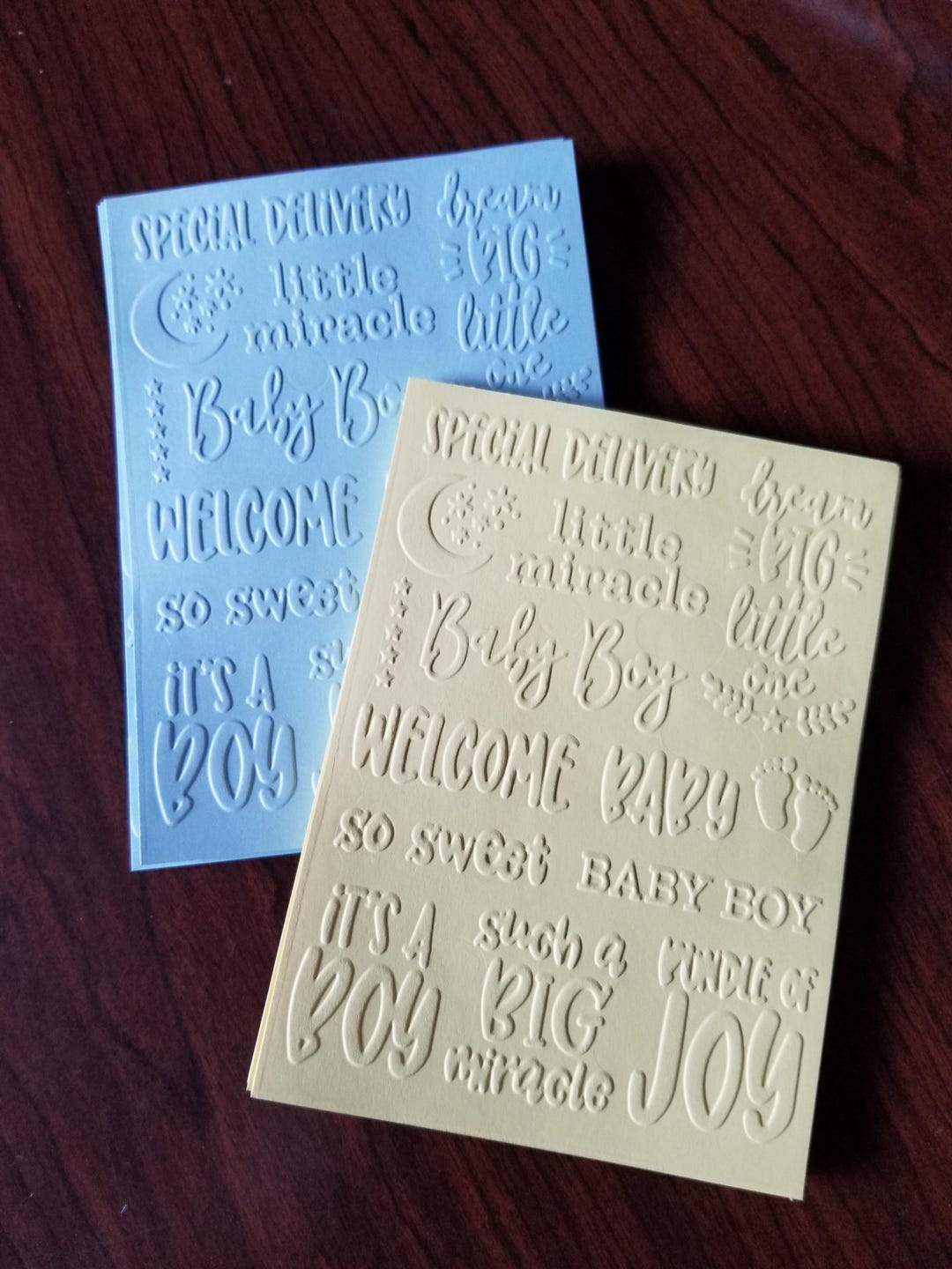 12 4x6 Embossed Baby Boy Background Cardstock, Junk Journal Embossed ...