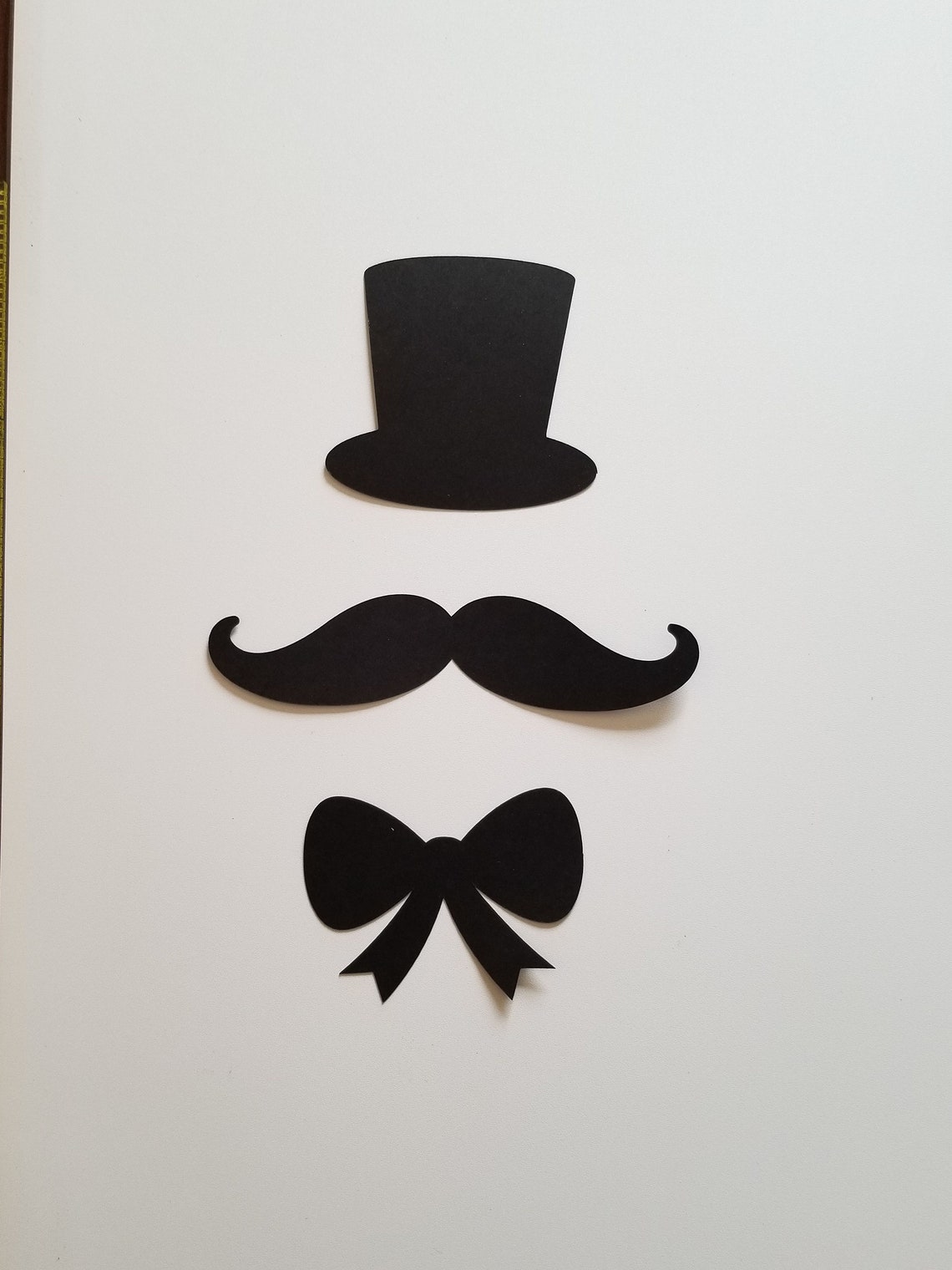 Die Cut Top Hat, Mustache & Bow Set: Scrapbooking Ephemera - Etsy