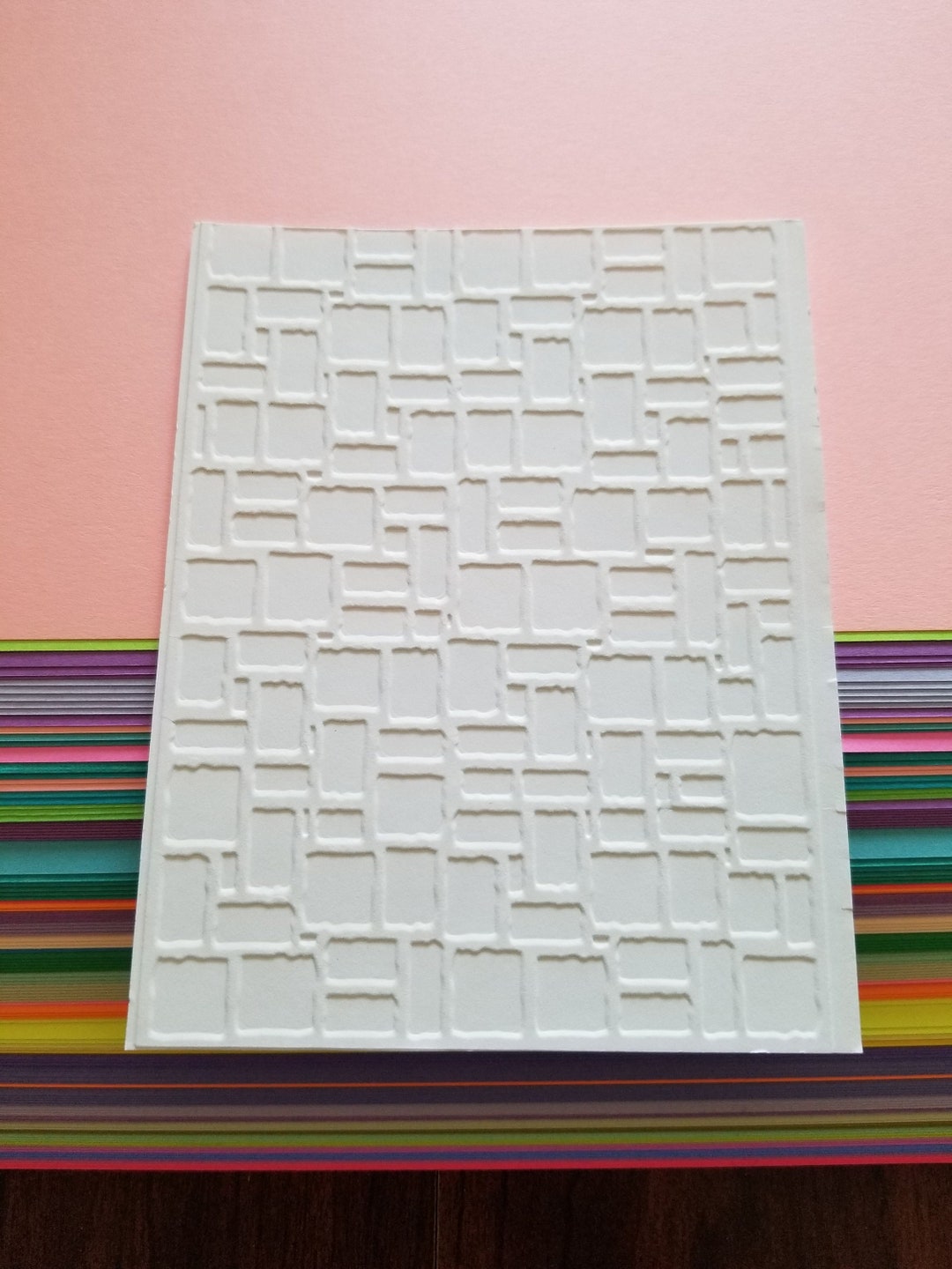 10 Embossed Lightweight Cardstock Brick Pattern Backgrounds | Embossed ...