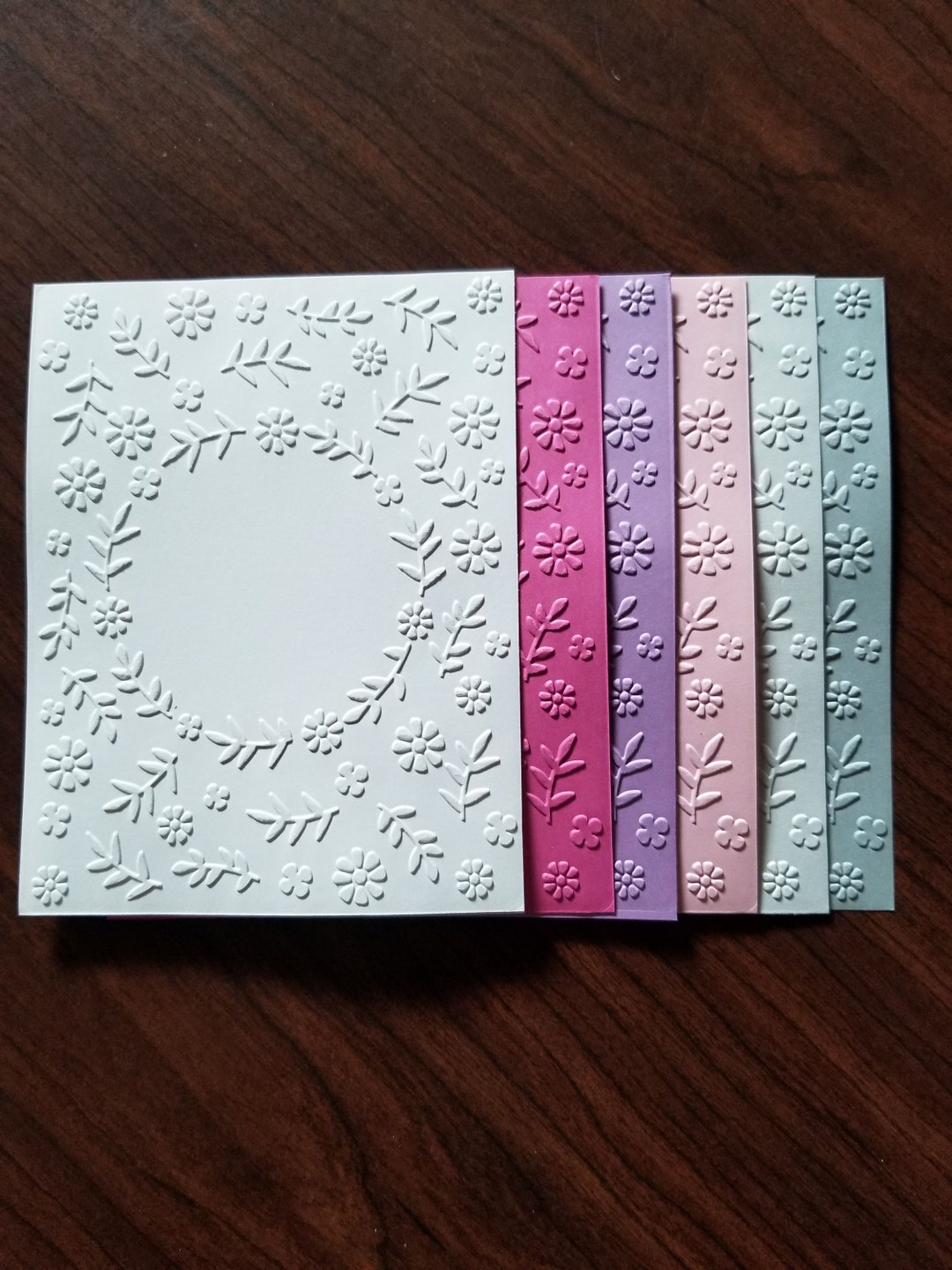 10 Embossed Flower Background Cardstock Junk Journal Embossed - Etsy