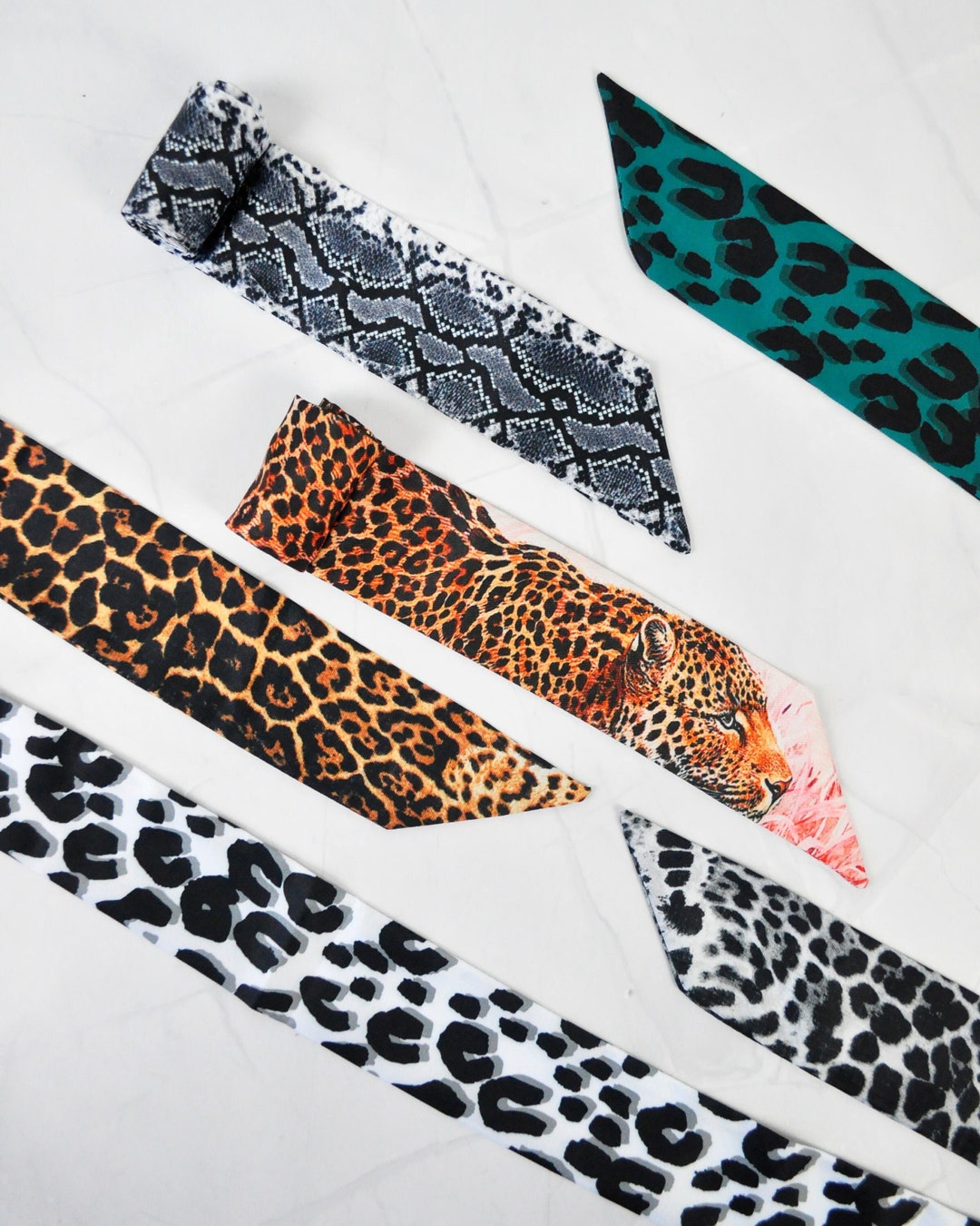 Cheetah Print Skinny Scarf Animal Design Summer Headband - Etsy
