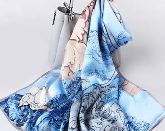 Baby Blue Silk Scarf - Etsy