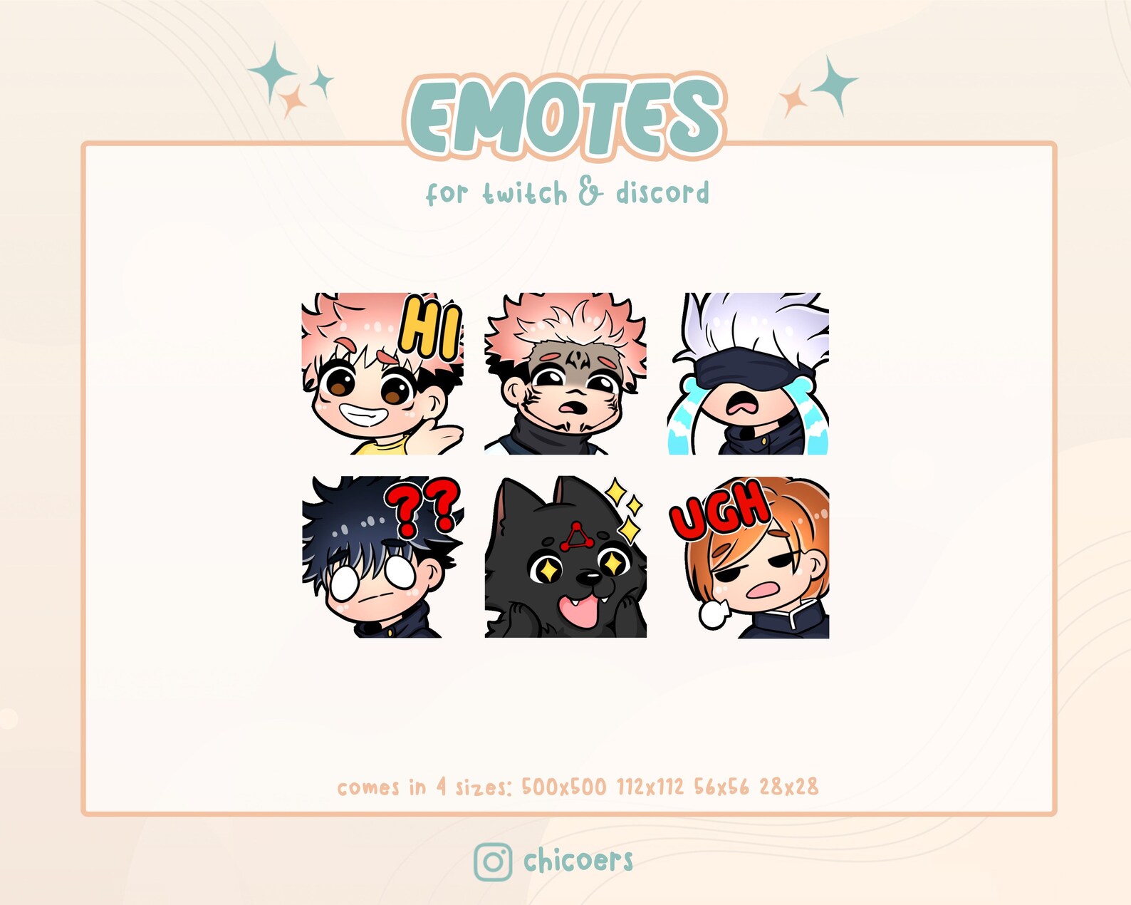 Jujutsu Kaisen Twitch Emotes | Etsy