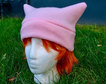 Pink Cat Beanie Hat - Etsy